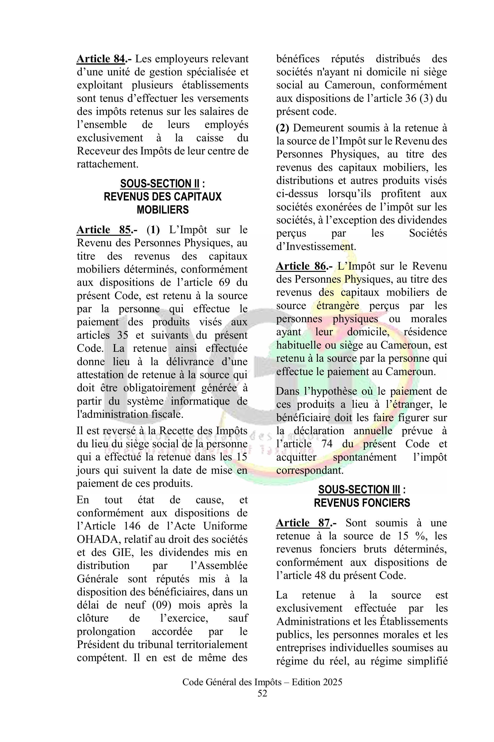 CODE GENERAL DES IMPOTS Mis à jour au 1er janvier 2025 | Directorate General of Taxation (DGT)